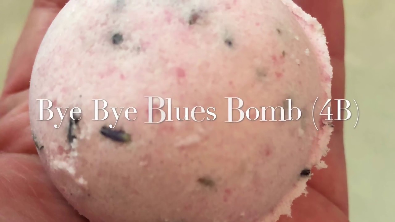 Organic herbal bath bomb 4B Bomb bye bye Blues Bomb - YouTube