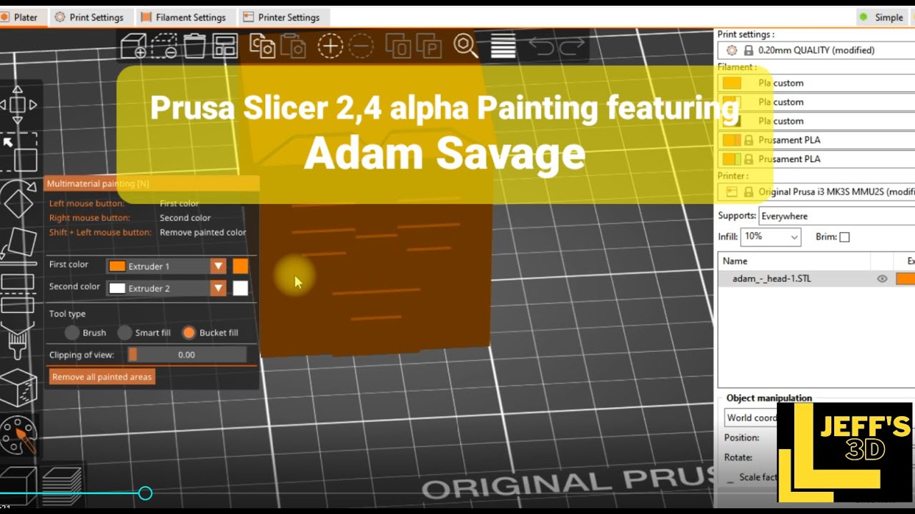 Prusa Slicer 2.4 alpha Painting featuring Adam Savage - YouTube