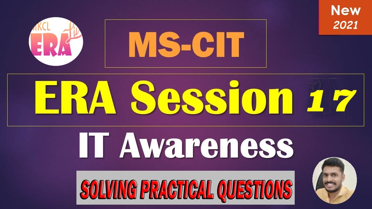 Session 17 MSCIT MKCL ERA Live Session 17 Practical Question Solving ...