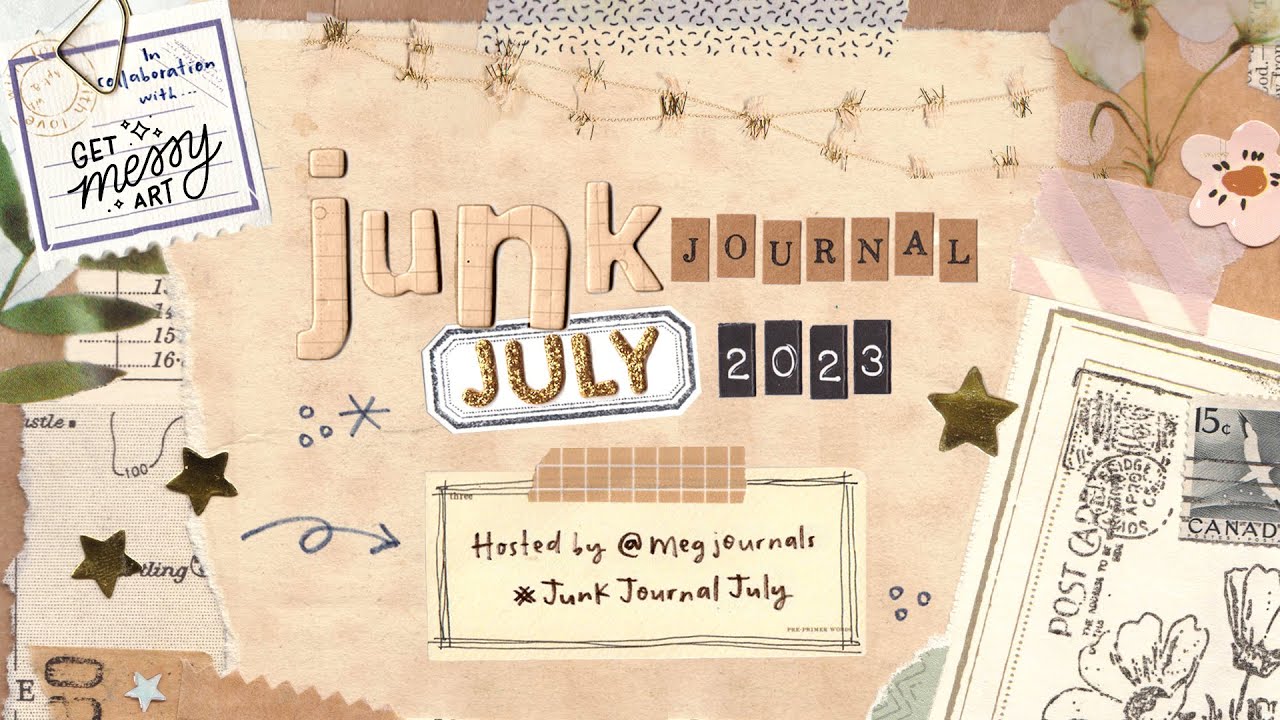 JUNK JOURNAL JULY 2023 | Free junk journal prompts, collaboration ...