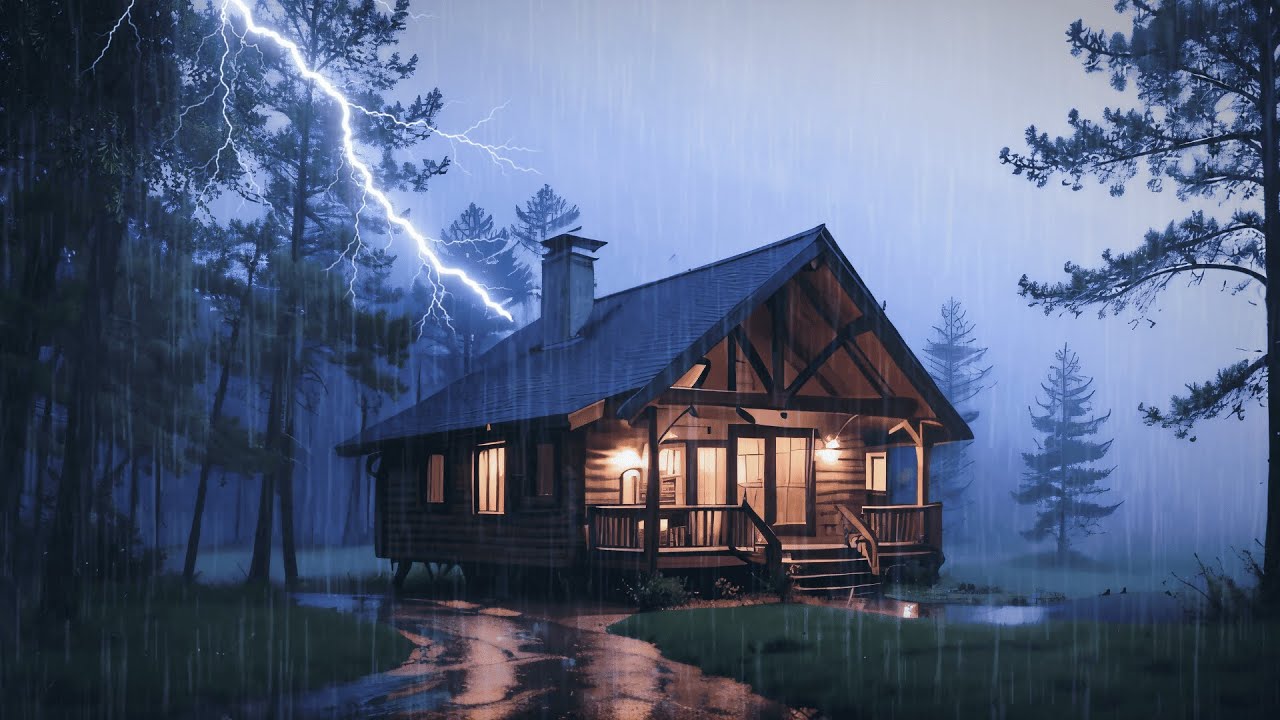 Heavy Rainstorm and Thunder Sounds | Peaceful Rain in the Forest for ...