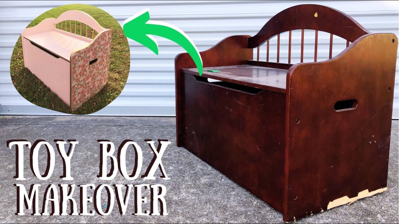 Toy Box Makeover | Decoupaging Furniture with Tissue Paper | Flipping ...