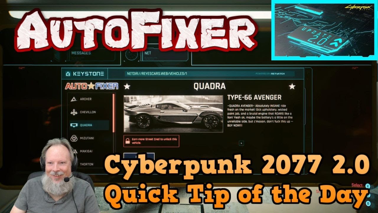 How To Use The AutoFixer To Purchase Vehicles In Cyberpunk 2077 Update ...