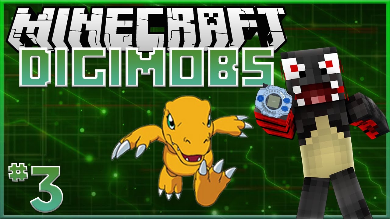 Digimobs Singleplayer Survival - Episode 3 - Wild Agumon! (Minecraft ...