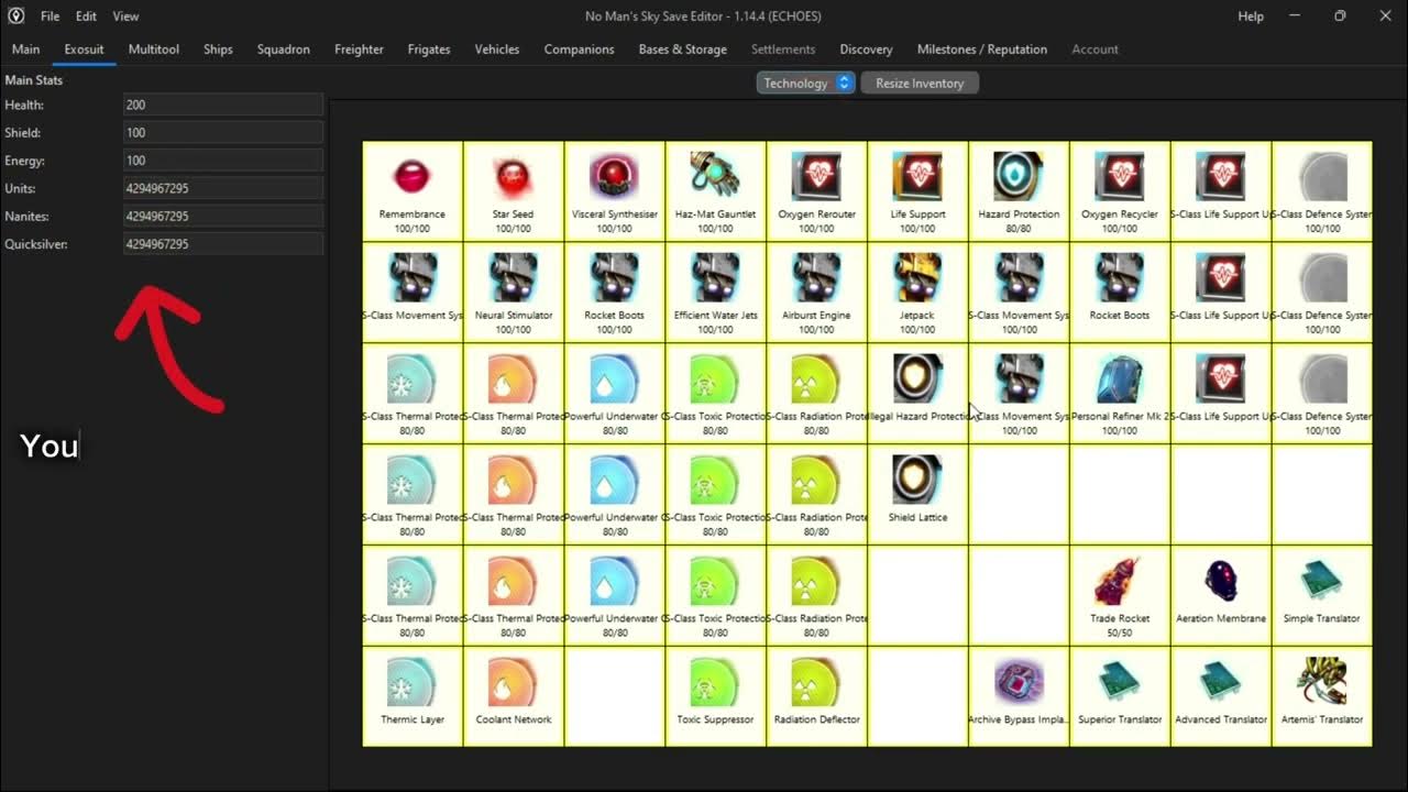 How to use the NMs Echoes save editor - YouTube