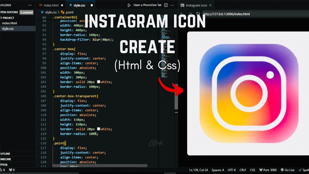 Instagram Icon Create Html And Css Programming Youtube