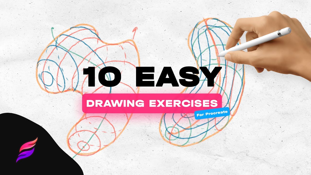 10 Easy Drawing Exercises For Procreate • Beginners Tutorial #procreatetutorials # ...