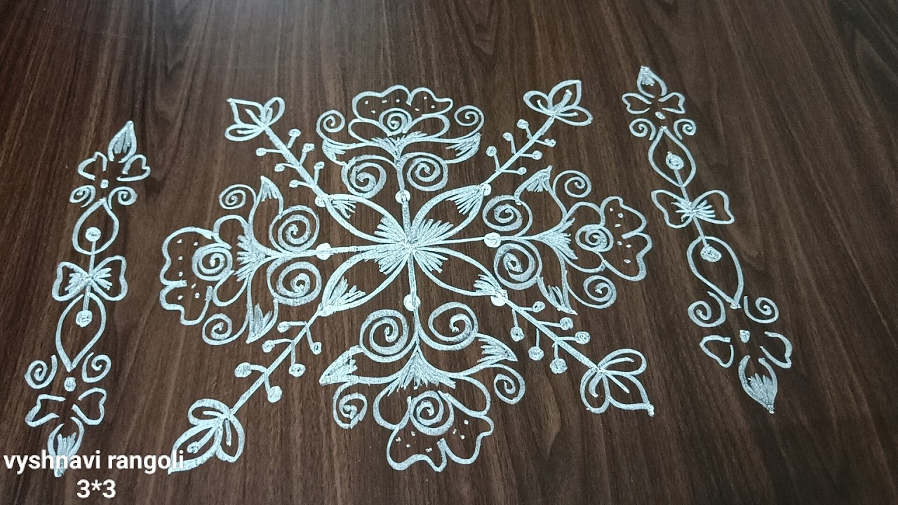 flower muggulu with dots 🌹 || sravana masam muggulu designs 🌹 || simple ...