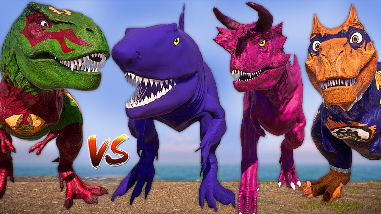 SHARK BATMAN T-REX vs Spider-Man Sauroniops & I-REX T-REX Dinosaurs ...