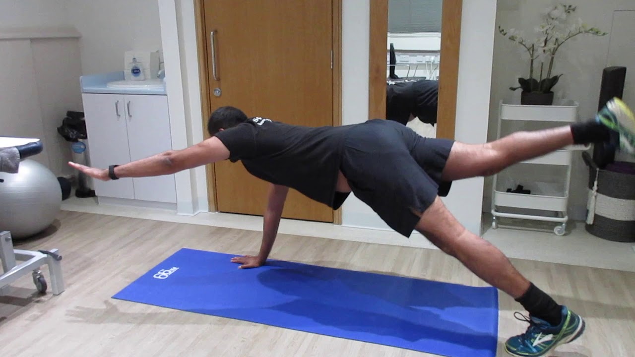 High Plank Arm & Leg Lift - YouTube
