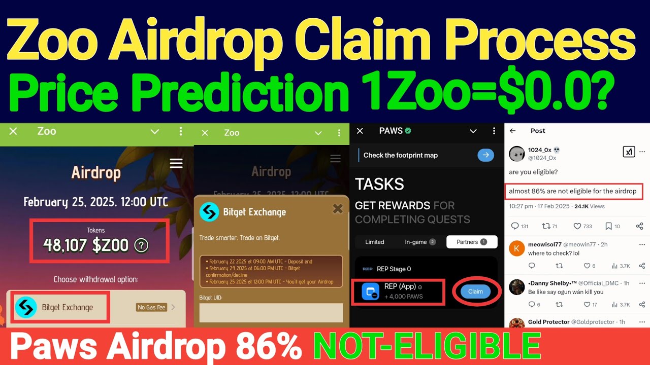 Zoo Airdrop Claim Full Method 1 Zoo Price Prediction!! | Paws Airdrop ...