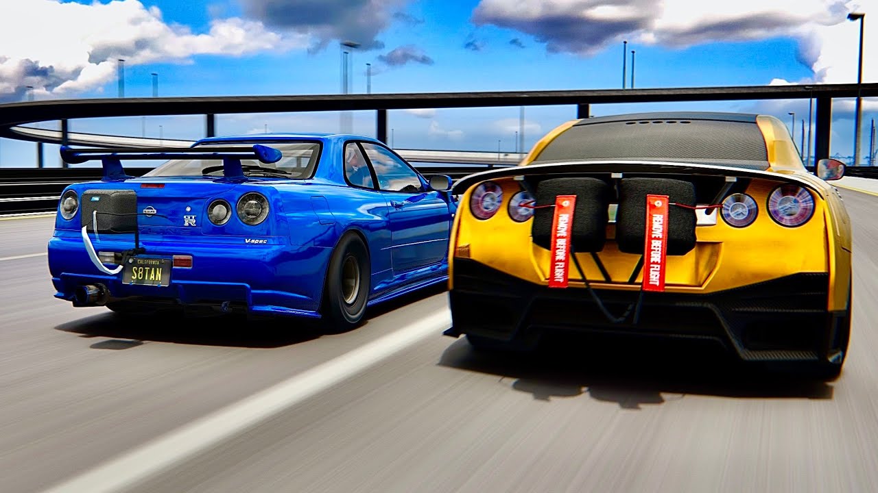 Monster Drag Nissan Skyline R34 V-Spec vs Nissan GT-R ALPHA Queen at ...