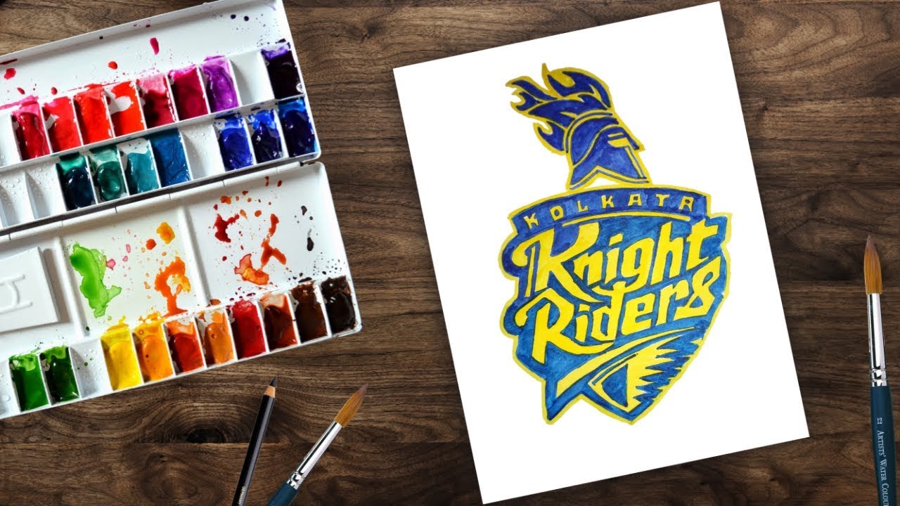 How to draw Kolkata knight riders 2019 logo - YouTube
