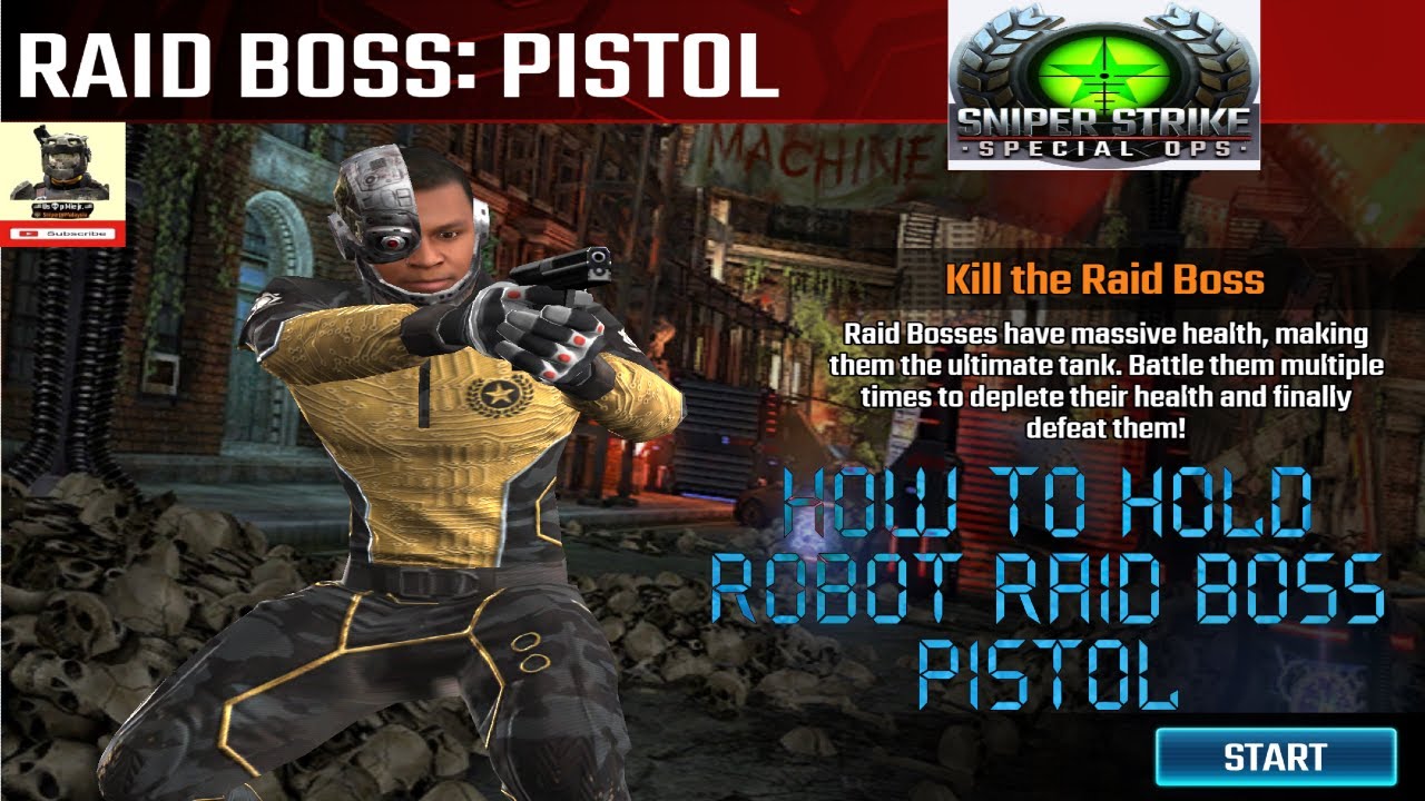 How to hold Robot Raid Boss Pistol Clan Event sniper strike : special ...