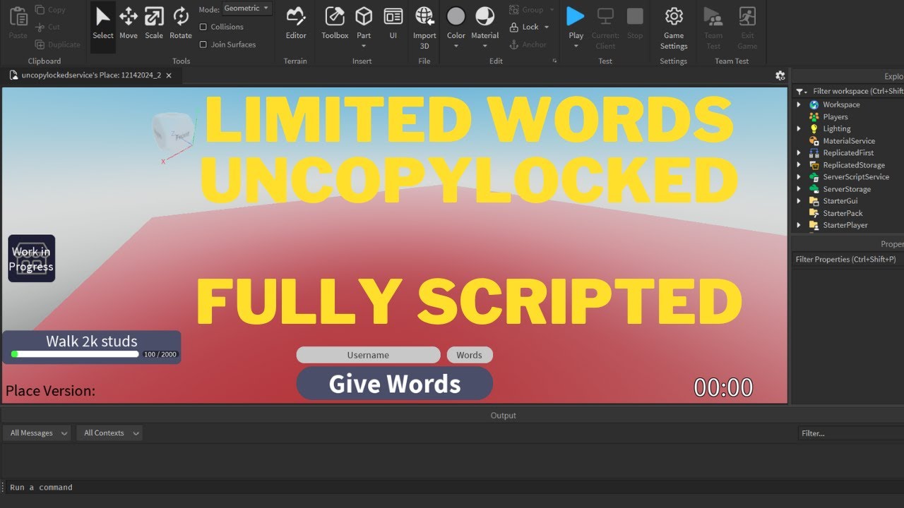 [PAID UNCOPYLOCKED] Limited Words Game 🎮 | Fully Scripted - YouTube