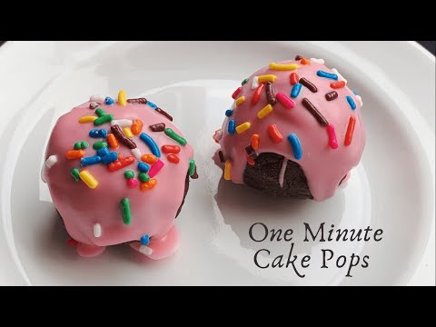 1 Min Cake Pops in Microwave! Easiest Way to Make cake pops without Oven or Frosting 🍭
