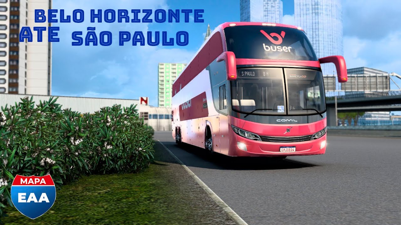 ETS2 /1.40/MOD BUS /BUSER APP / BELO HORIZONTE X SÃO PAULO/ COMIL ...