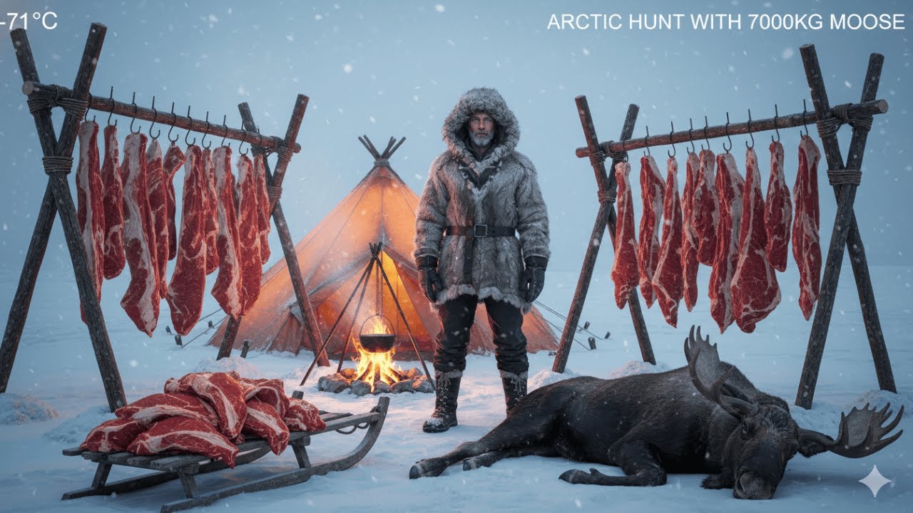 I Survived -71°C Arctic Hunt with 7000kg Moose ! | villages of Yakutia ...