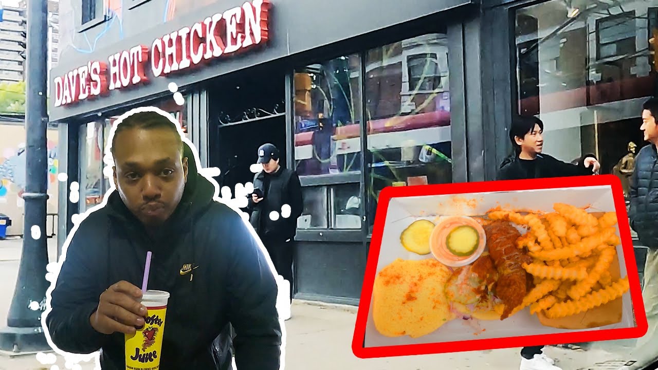 Eating at Drakes Dave’s Hot Chicken | Booster Juice | Toronto - YouTube