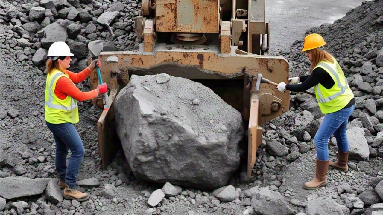 BIG ROCK 🪨 Crusher Machine - FULL Powerfull Process A Giant in Action ...