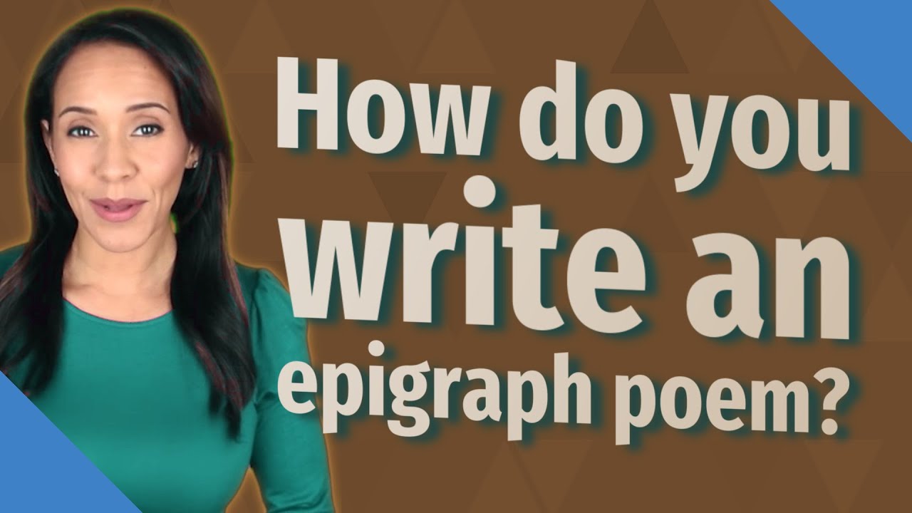 How do you write an epigraph poem? - YouTube
