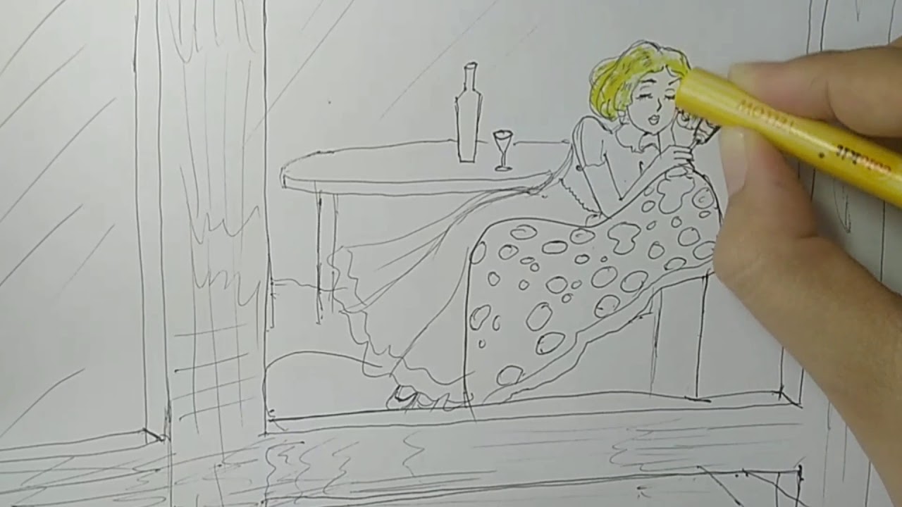Challenge drawing 1: draw a lady - YouTube