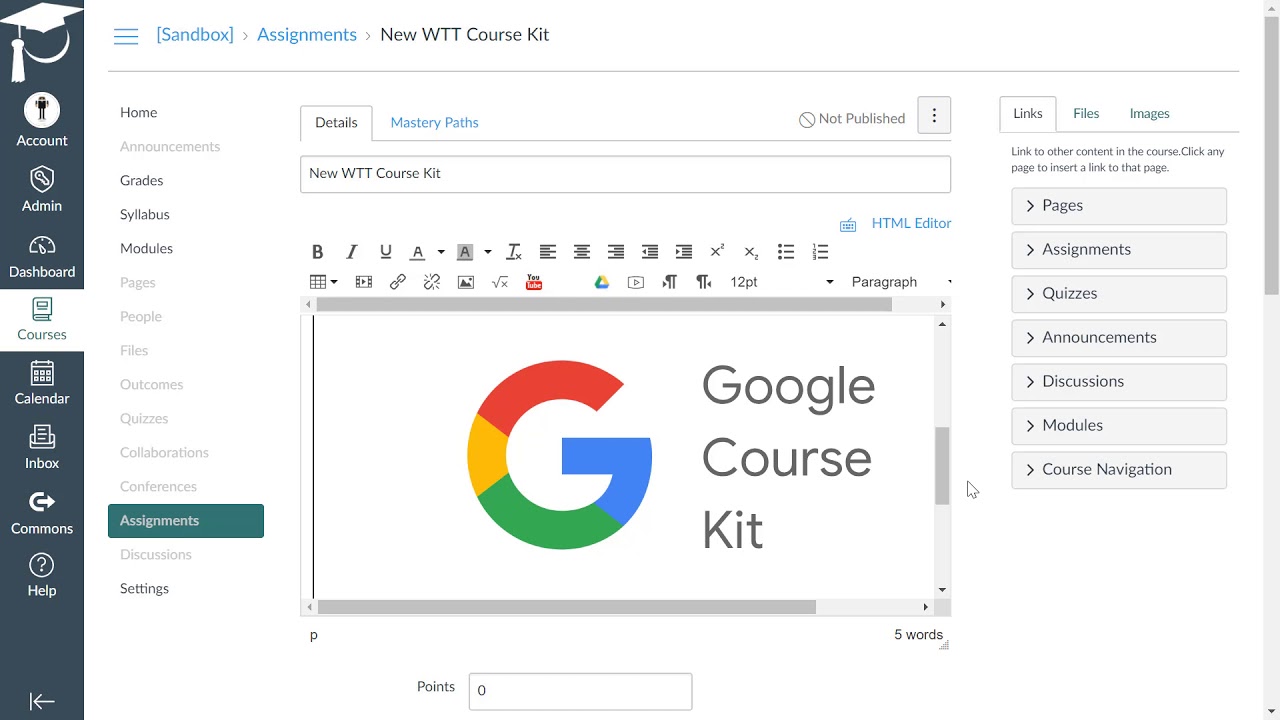 WTT 72 Creating a Course Kit Assignment - YouTube