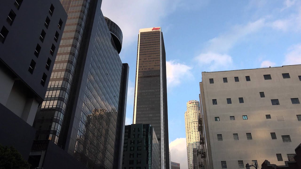 Aon tower Sheraton hotel Los Angeles 2016 4K - YouTube