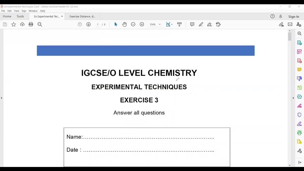 Experimental Techniques Exercise 3 Cambridge IGCSE O level Chemistry ...