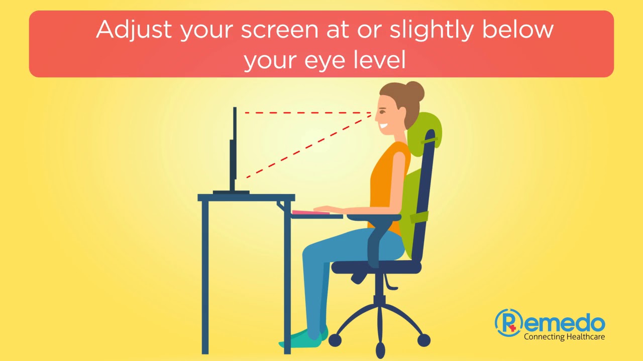 Correct posture while sitting at the computer - YouTube