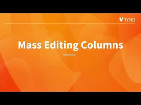Mass Editing Columns in TYPO3 v13 - YouTube