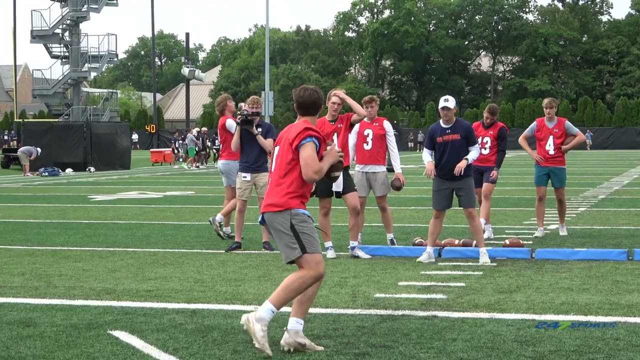 WATCH: 2024 QB AJ Surace Throws at Notre Dame - YouTube