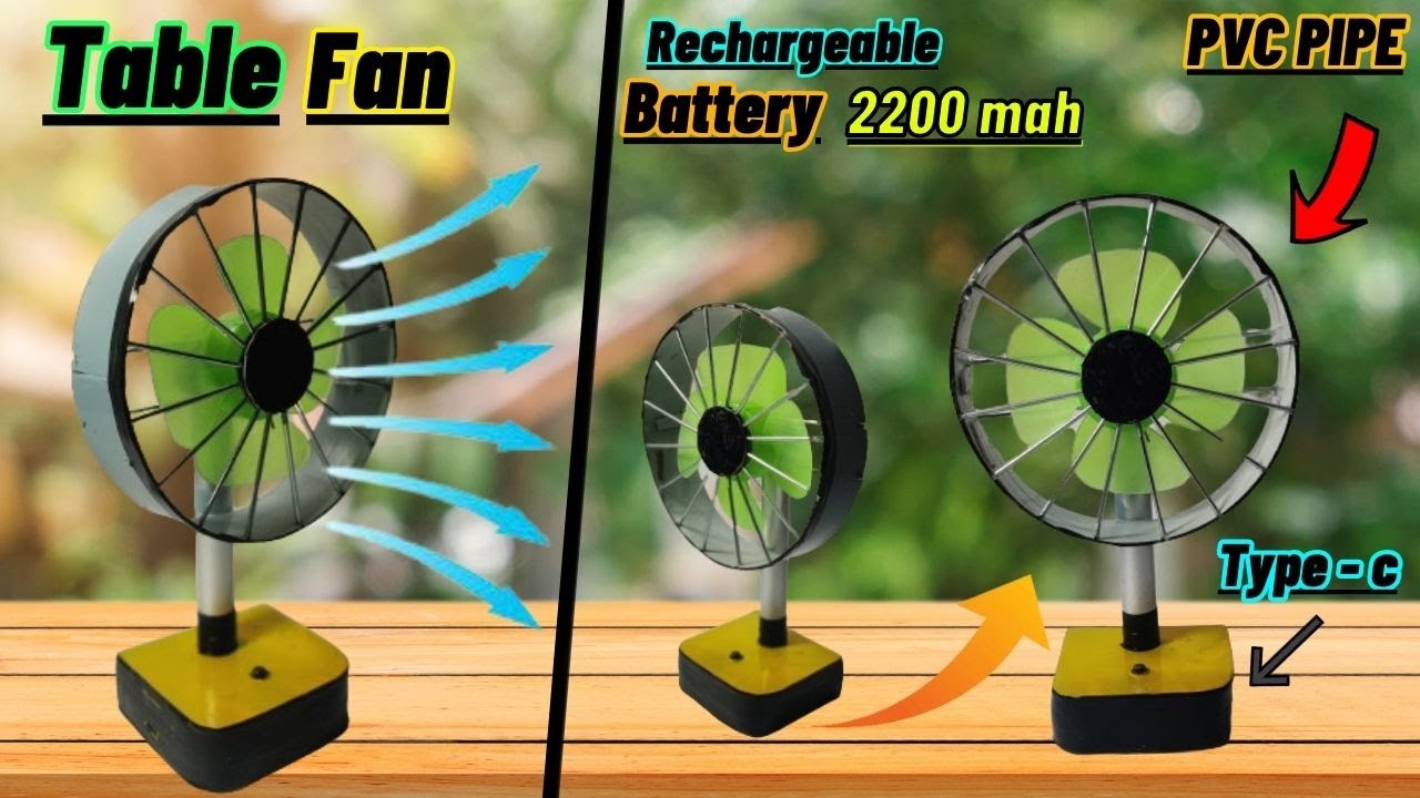 How To Make DIY Mini Rechargeable Table Fan: Powerful and Portable ...