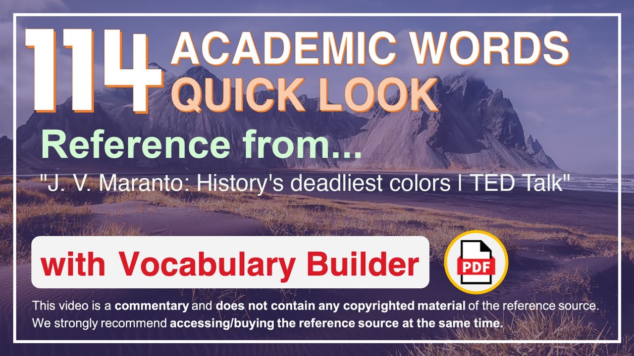 114 Academic Words Quick Look Ref from "J. V. Maranto: History's ...