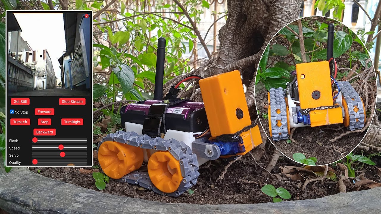 Spy Tank Remote Control with Camera ESP32-CAM 3D Printed | App ...