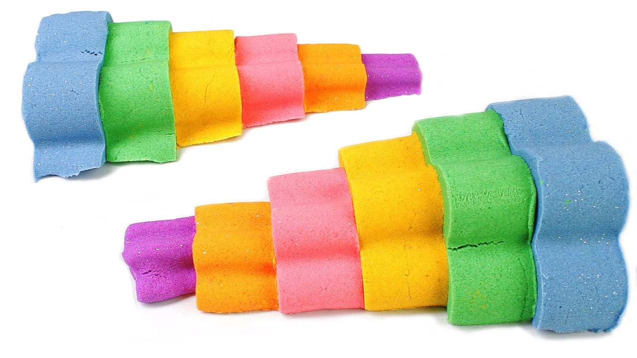 Kinetic Sand how to make a rainbow pyramid - YouTube