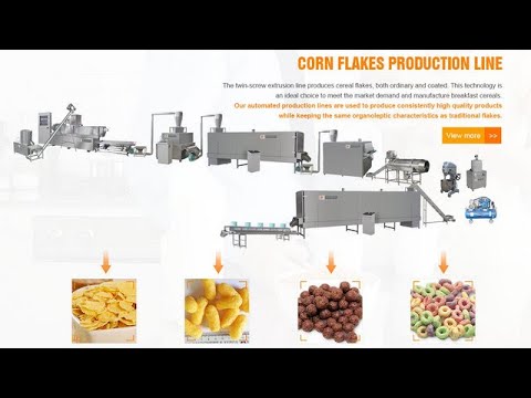 Corn flakes machine;corn flakes processing line;breakfast cereals ...