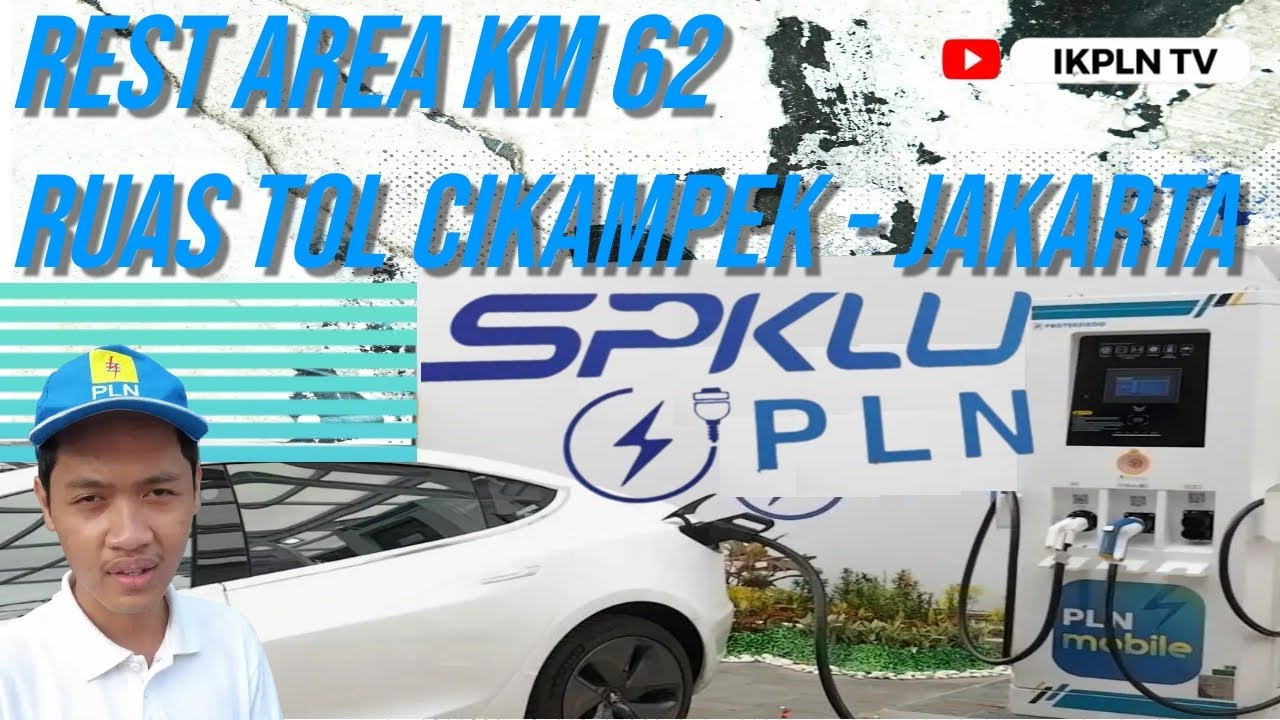 Melihat dari dekat salah satu SPKLU di Rest Area KM 62 Ruas Tol ...