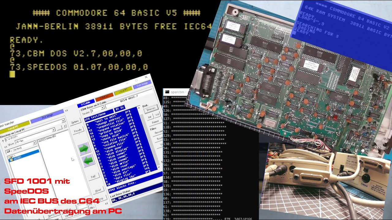 SFD 1001 am IEC BUS des C64 sowie ein SpeeDOS Upgrade und ...