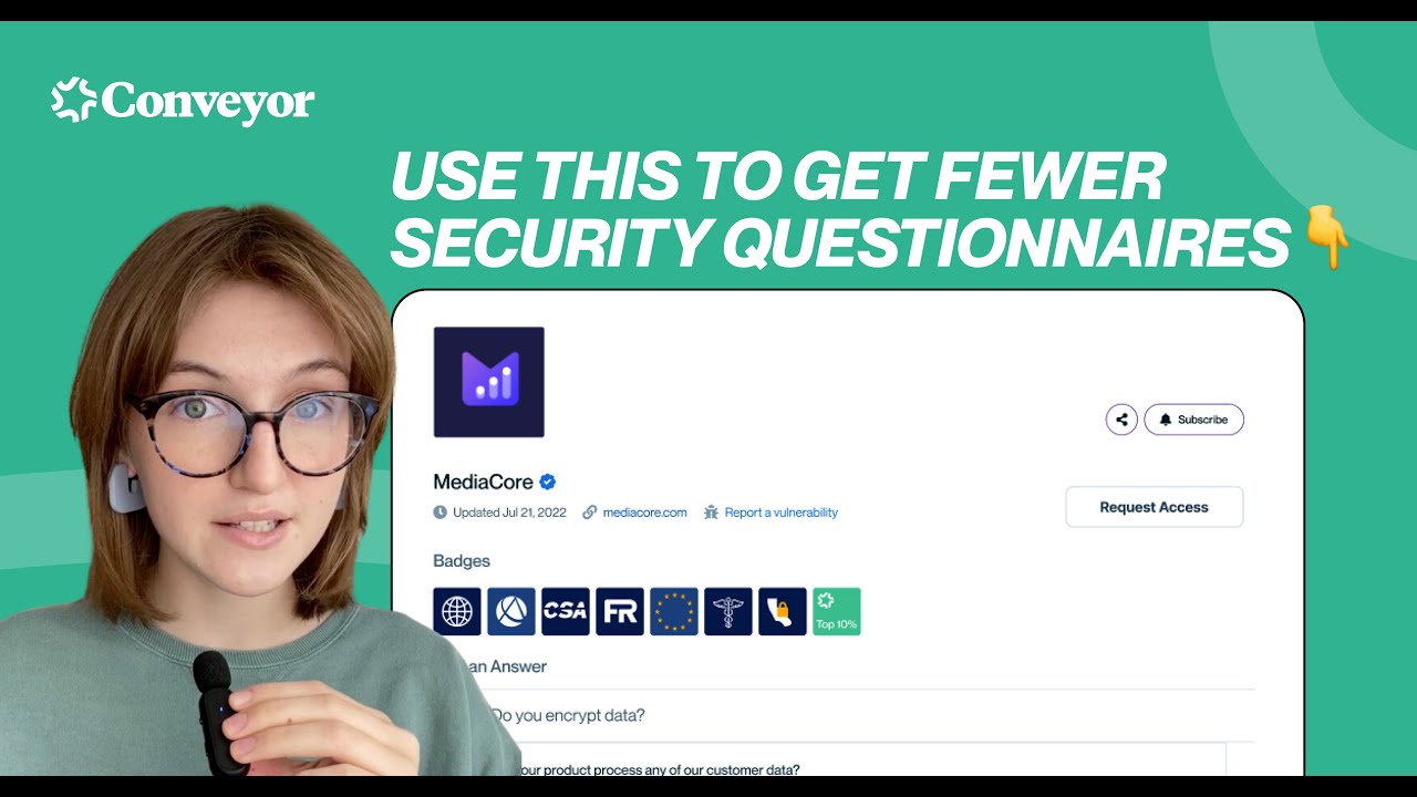 Use Conveyor to have fewer security questionnaires to complete - YouTube
