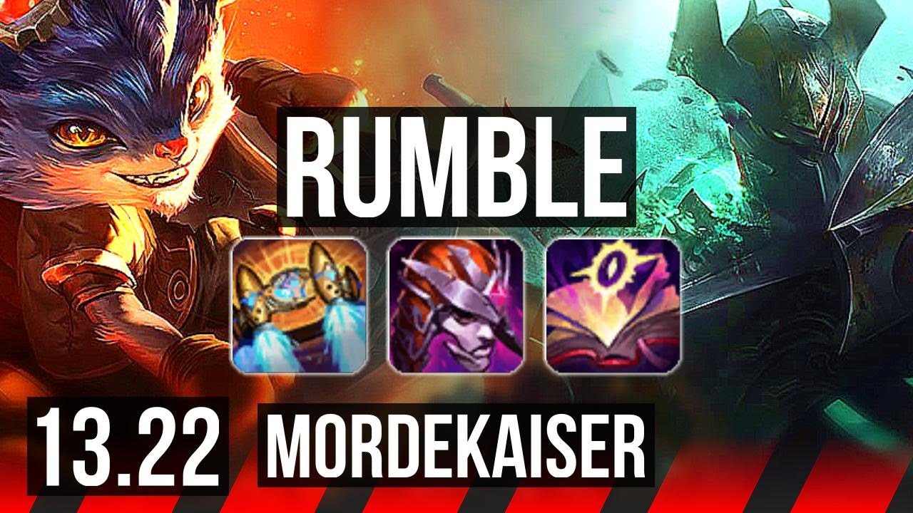 RUMBLE vs MORDEKAISER (TOP) | 19/2/11, 8 solo kills, Legendary, 600 ...