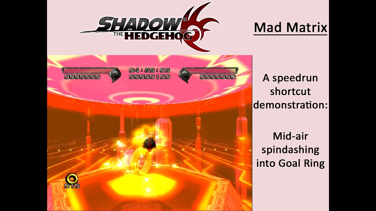 Mid-air Spin Dash into Mad Matrix’s Goal Ring in Shadow the Hedgehog ...