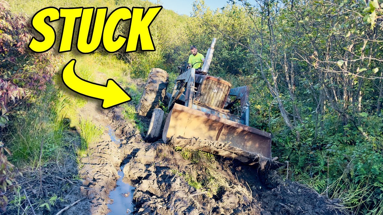 Old Tractor Stuck in DEEP mud. Can we Save it? - YouTube