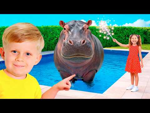 Evde Vahşi Hayvan Macerası | Çocuklar Hayvanların İsimlerini Öğreniyor