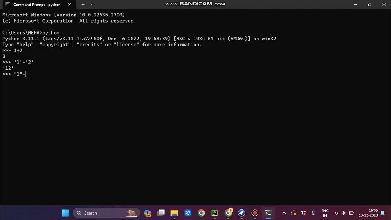 Executing simple Python program statements in Command Prompt - YouTube