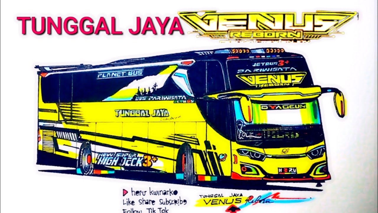 TUNGGAL JAYA VENUS, Cara Menggambar Bus JB 3 DOUBLE CORTAS # ...