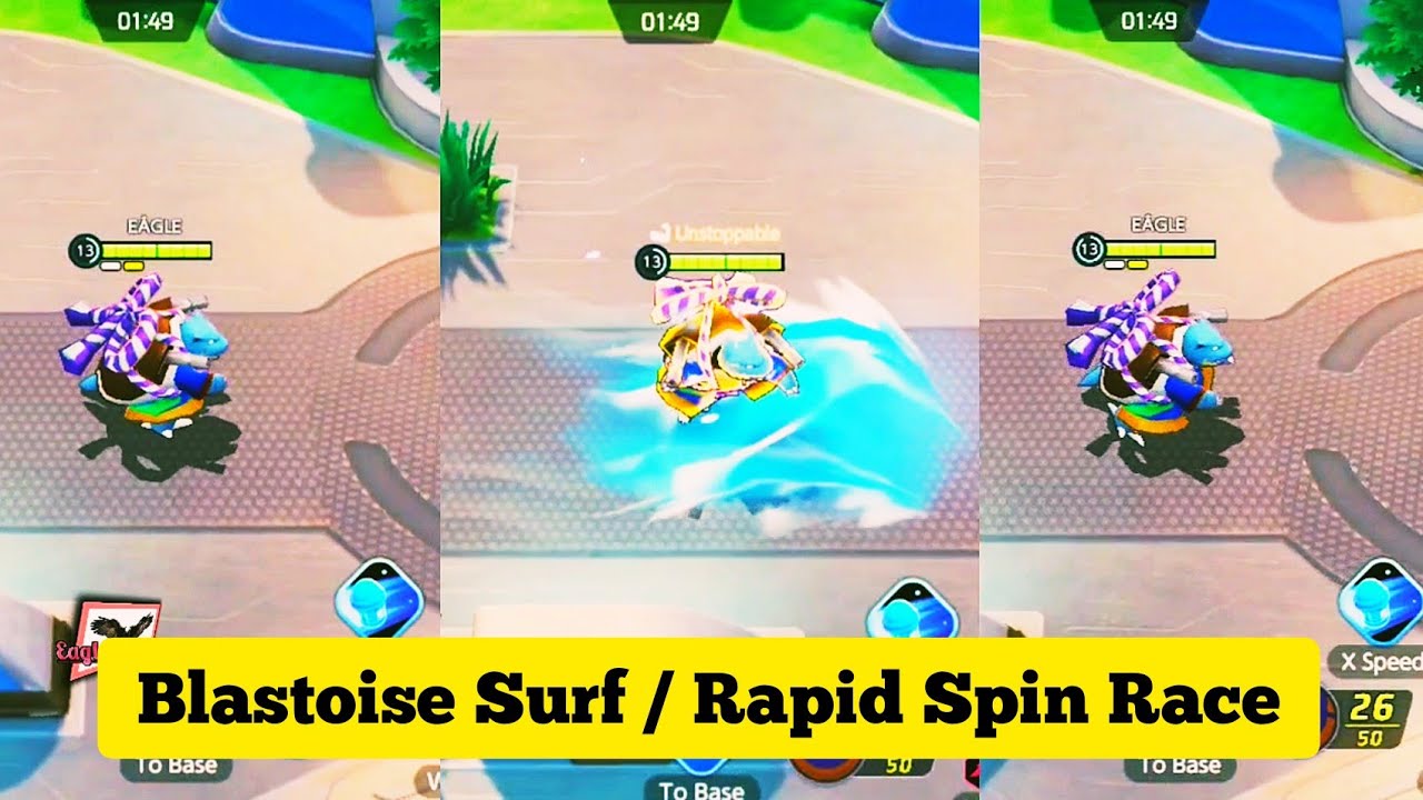 Blastoise Surf V/s Rapid Spin Race 💙🌊 - YouTube