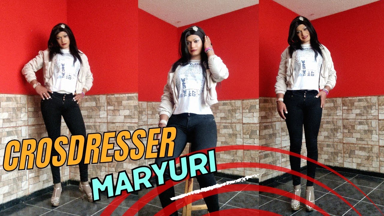 CROSSDRESSER. MARYURI IN A CASUAL OUTFIT, JEANS AND JACKET. 😙 - YouTube