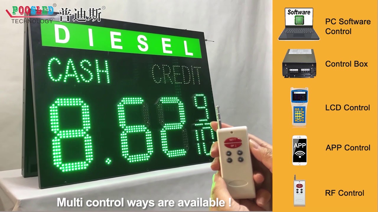 LED GAS SIGN WITH CASH CREDIT SWITCHING PRICE BOARD - YouTube