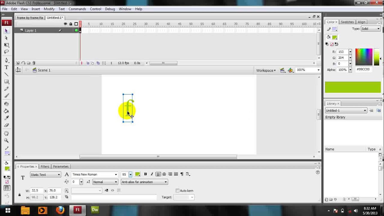 Tutorial Adobe Flash - Animasi frame by frame - YouTube